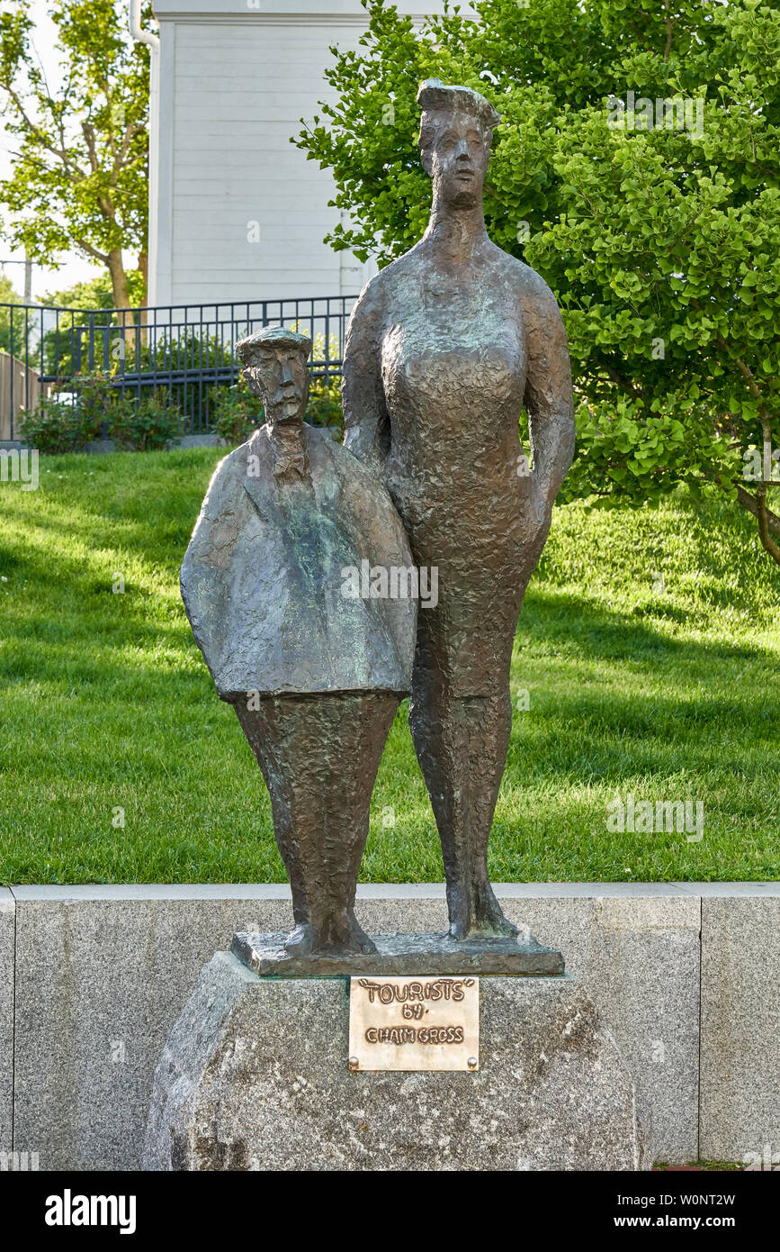 Provincetown, MA - June 11, 2019: "Tourists" Sculpture by Chaim Gross ...