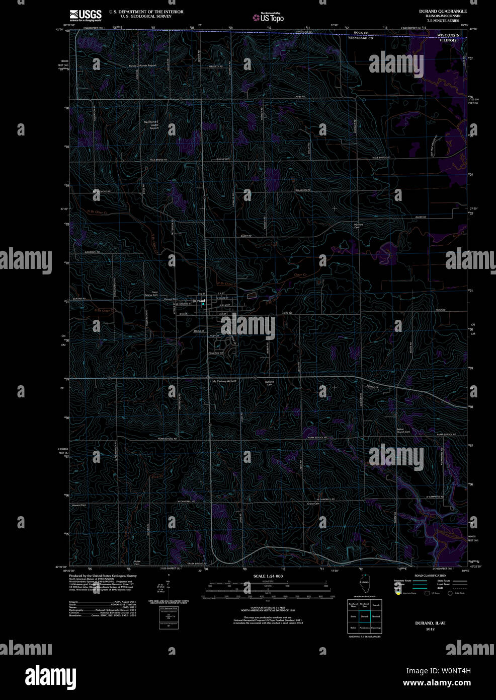Map of durand hi-res stock photography and images - Alamy