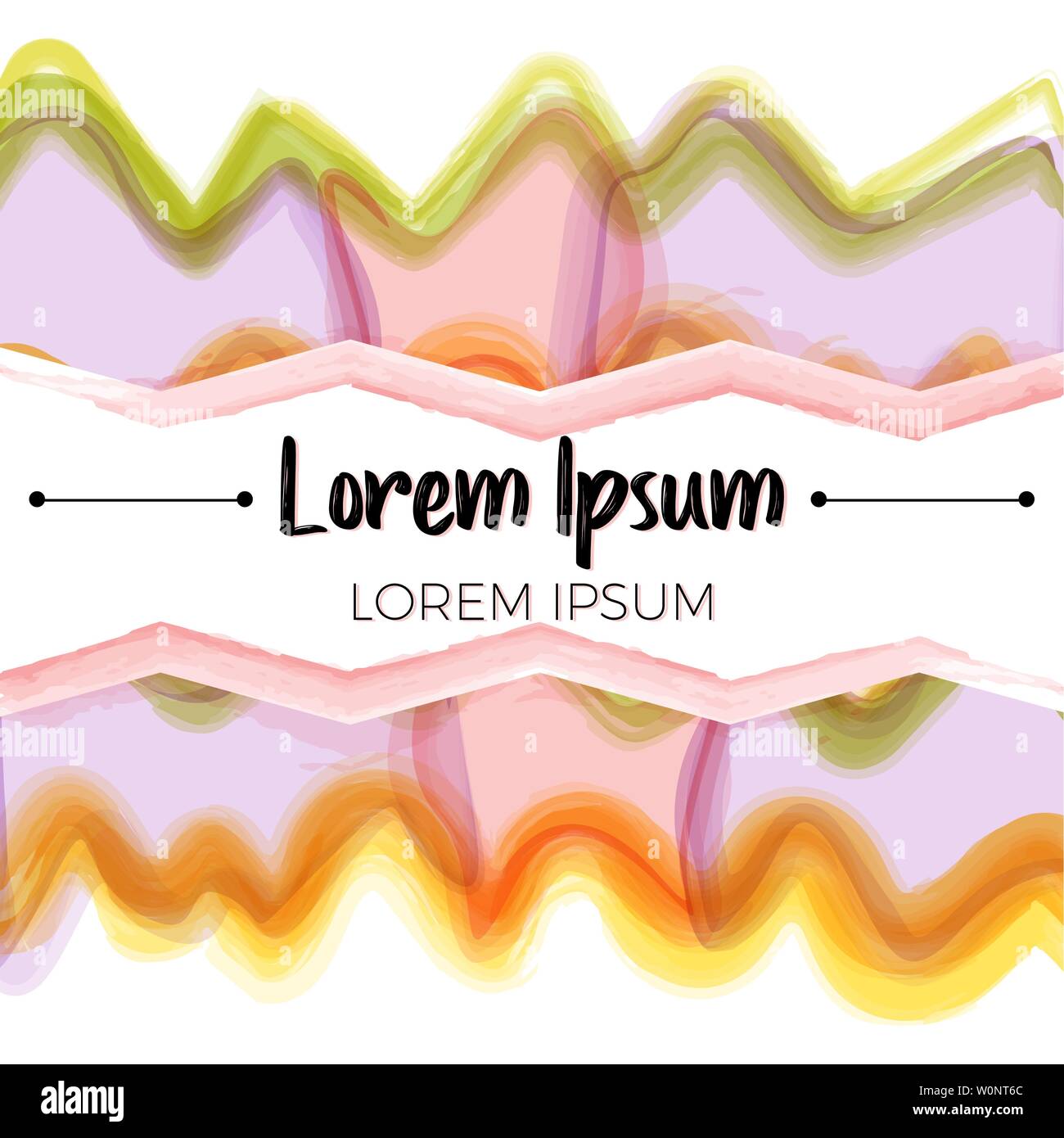 Retro watercolor frame with lorem ipsum text - Vector Stock Vector ...