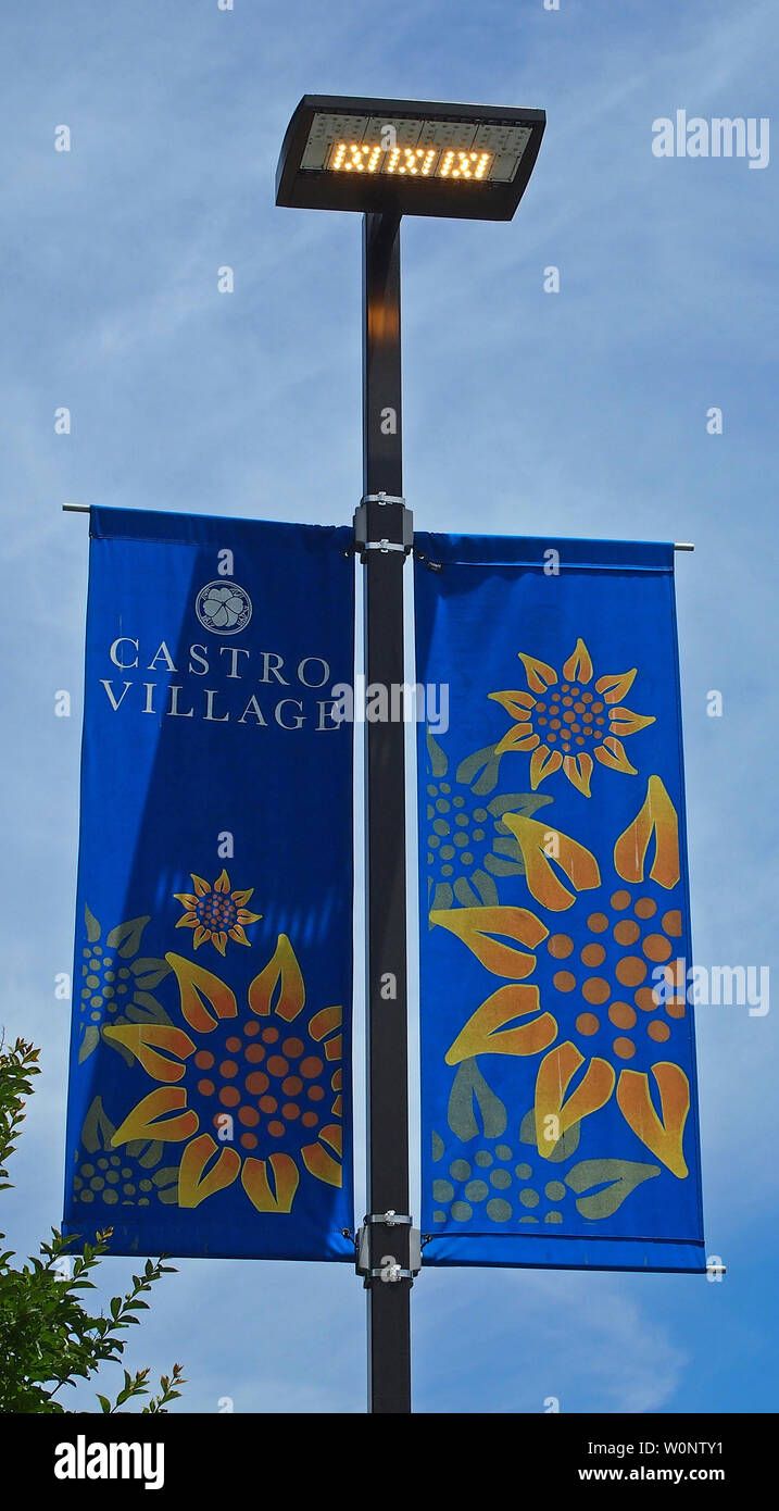 Castro Village banner, in Castro Valley, California Stock Photo - Alamy