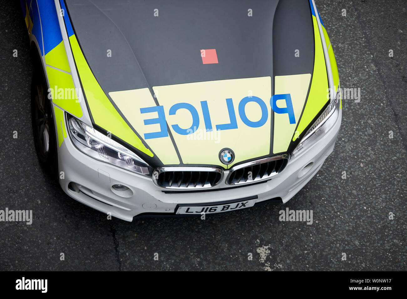 Manchester city centre, armed police BMW 4x4 livery police cars Stock ...