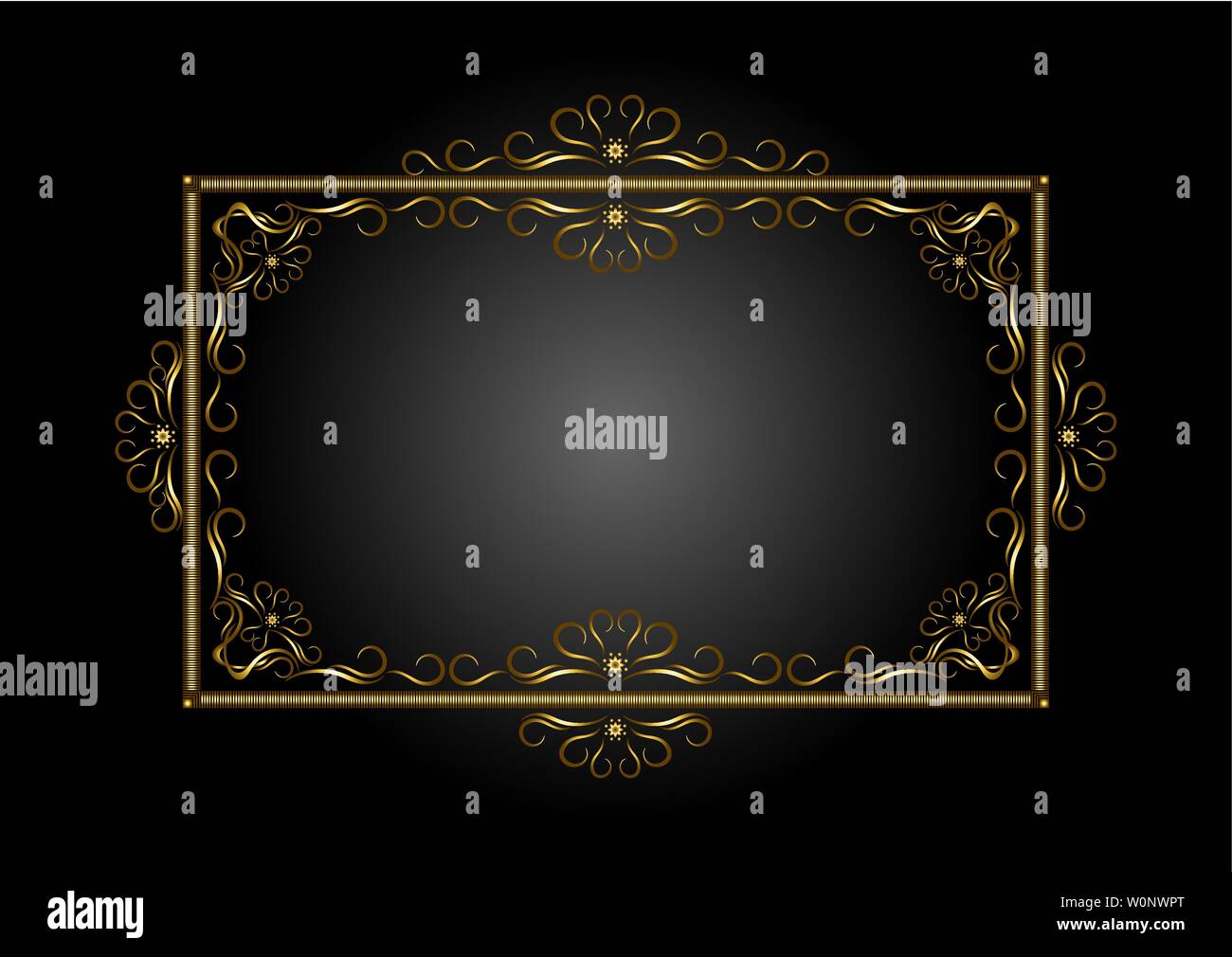 Golden rectangle shaped frame of strokes, with a pattern of golden ...