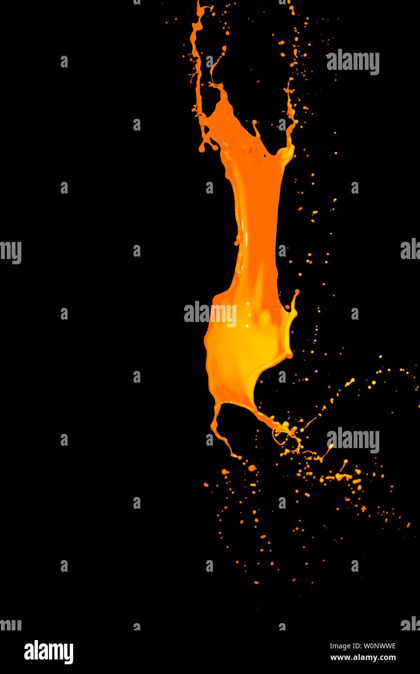 isolated orange water splash on background Stock Photo - Alamy