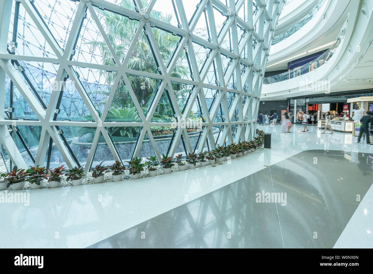 glass architecture in modern shopping mall Stock Photo - Alamy