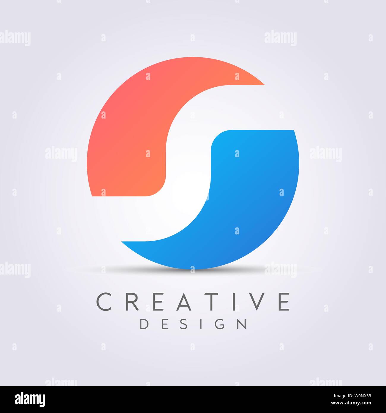 Combination of Circle, Wave, and Letter S Vector Illustration Design ...