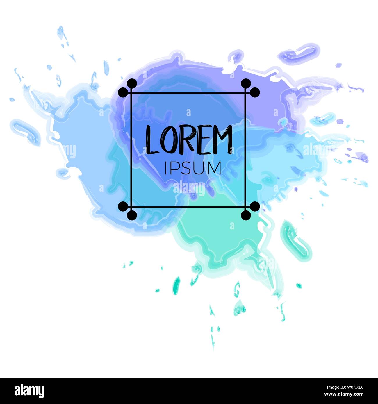 Retro watercolor frame with lorem ipsum text - Vector Stock Vector ...