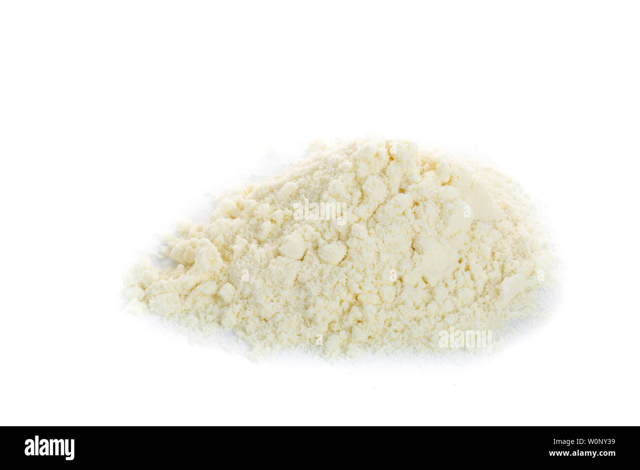 A pile of powdered milk on a white background Stock Photo - Alamy