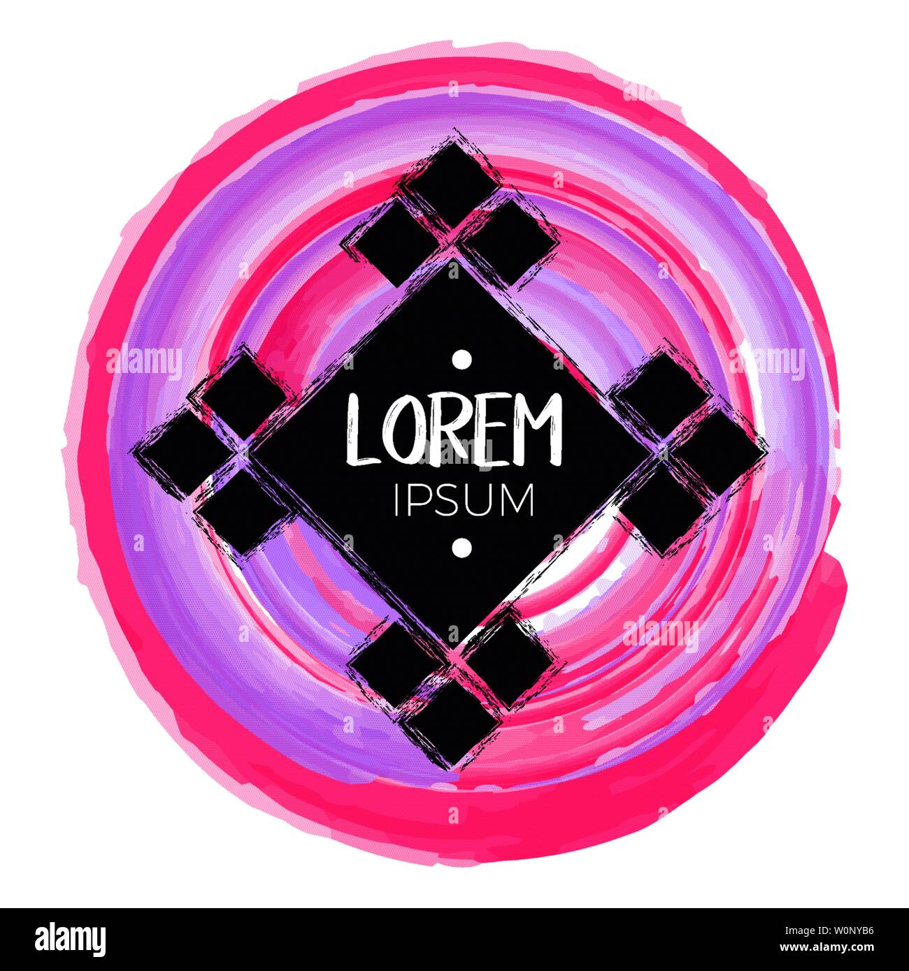 Retro watercolor frame with lorem ipsum text - Vector Stock Vector ...