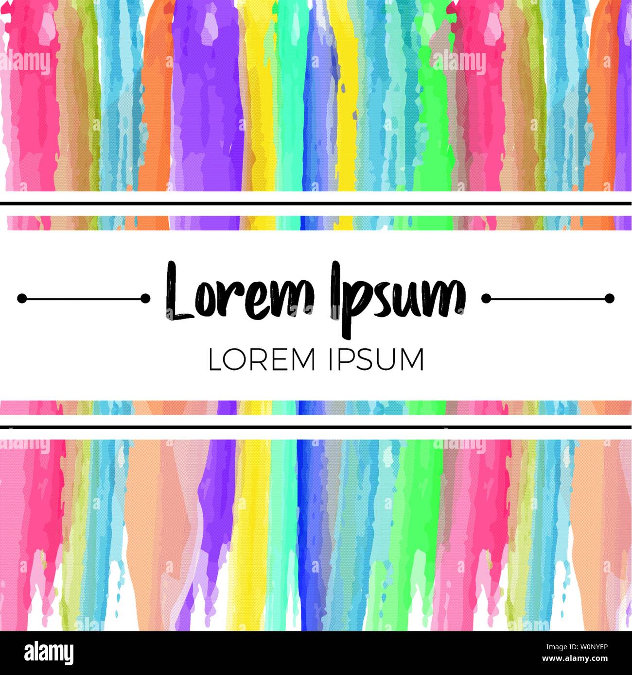 Retro watercolor frame with lorem ipsum text - Vector Stock Vector ...