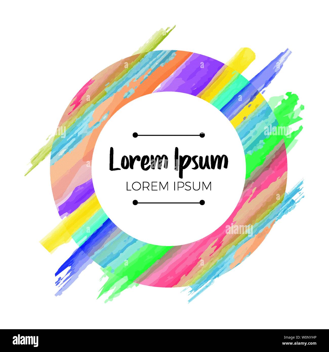 Retro watercolor frame with lorem ipsum text - Vector Stock Vector ...