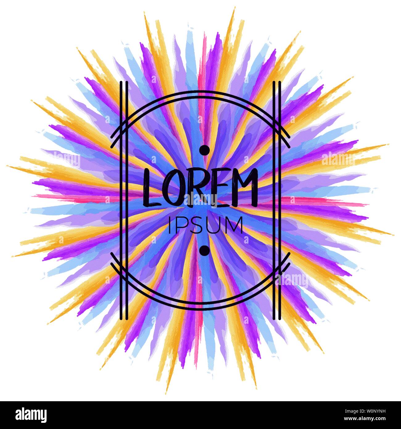 Retro watercolor frame with lorem ipsum text - Vector Stock Vector ...