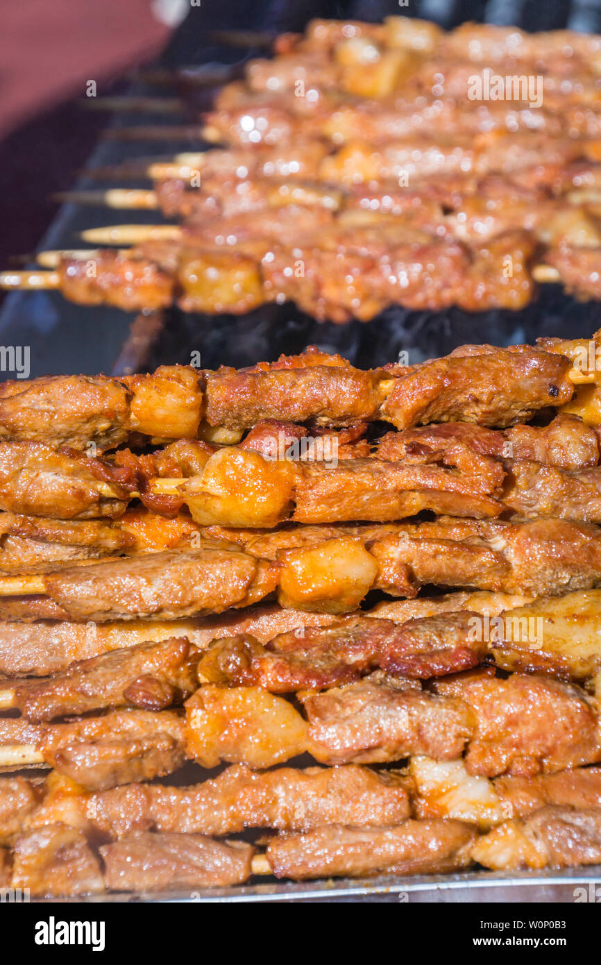 Chinese snack kebab close-up Stock Photo - Alamy