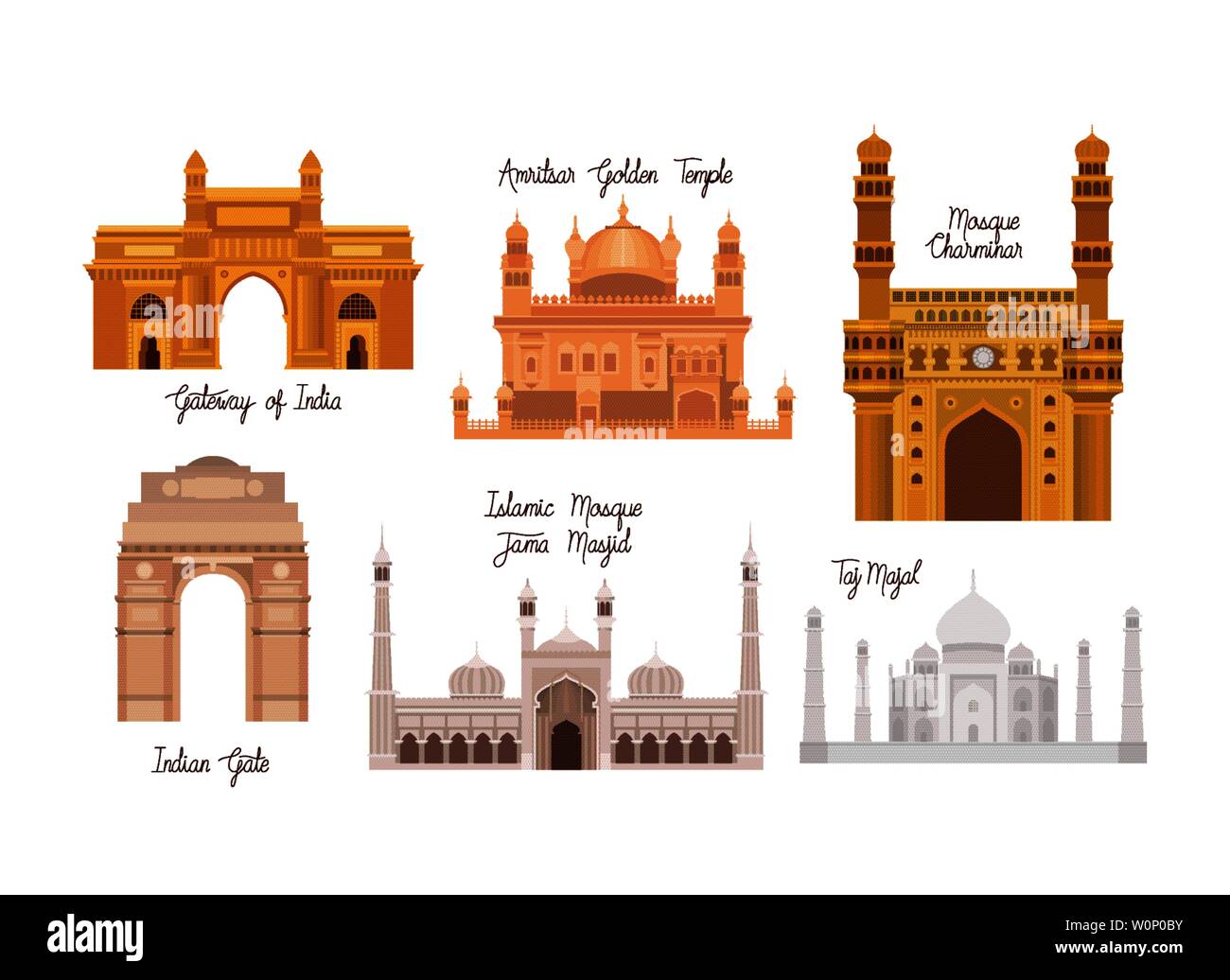 indian set temples architecture icons Stock Vector Image & Art - Alamy