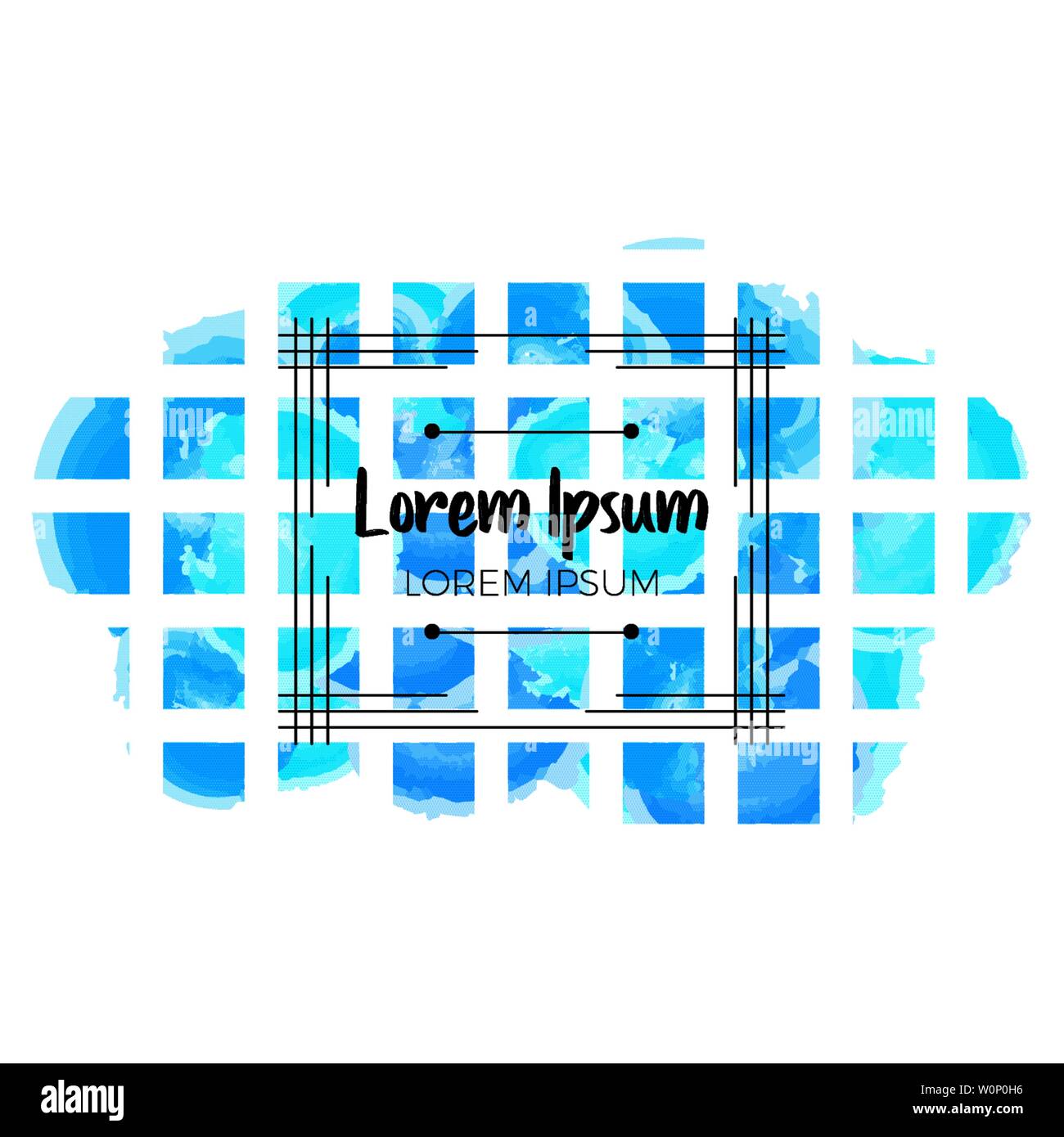 Retro watercolor frame with lorem ipsum text - Vector Stock Vector ...