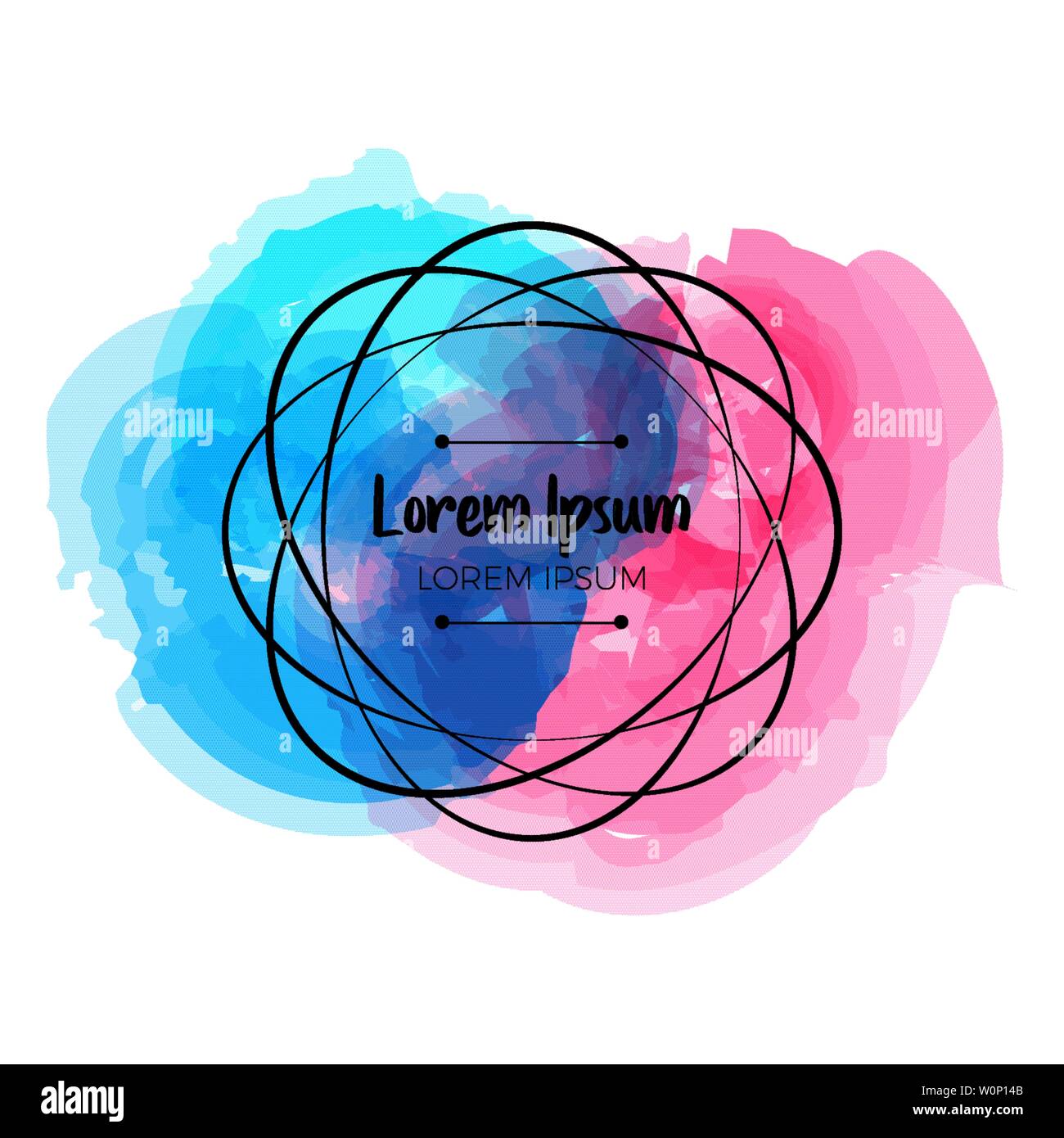 Retro watercolor frame with lorem ipsum text - Vector Stock Vector ...