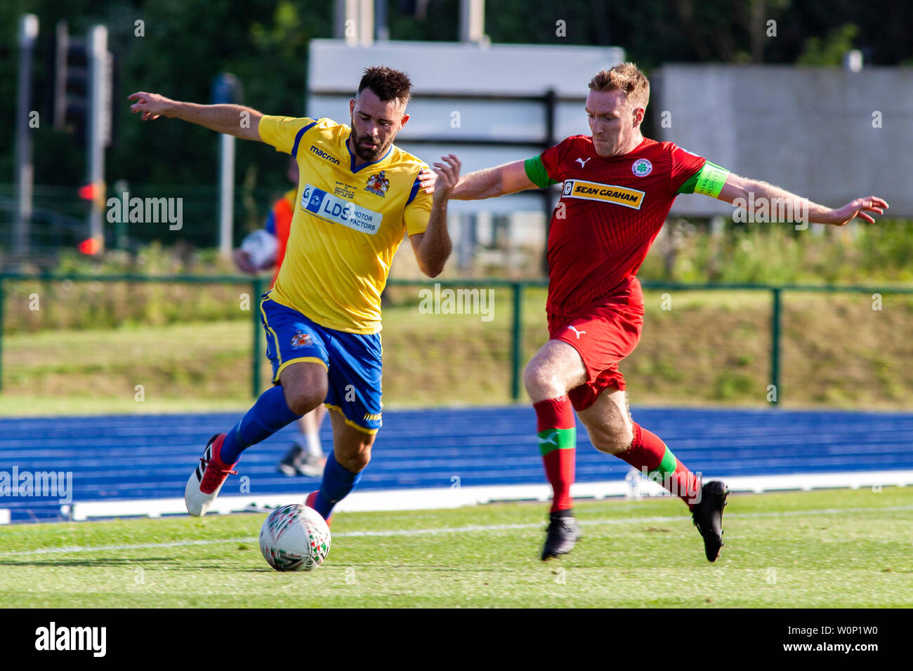 Jon Hood of Barry Town United. Barry Town v Cliftonville in the Europa ...