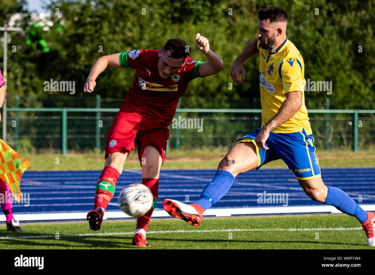 Barry Town v Cliftonville in the Europa League Preliminary Round at ...