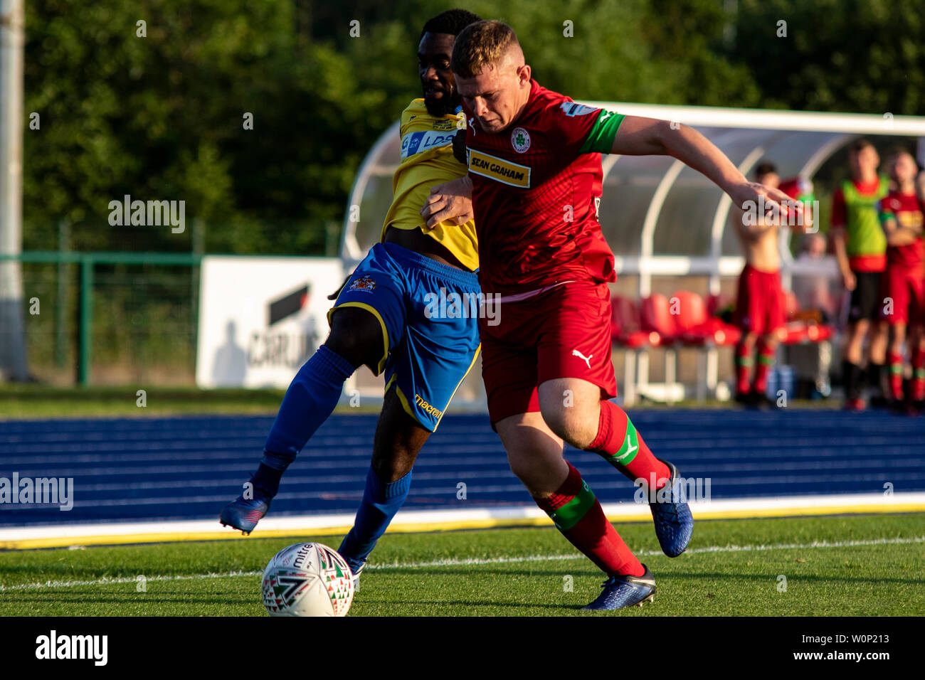 Barry Town v Cliftonville in the Europa League Preliminary Round at ...