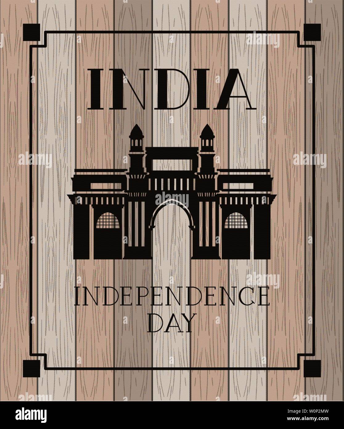 indian gate temple with wooden background Stock Vector Image & Art - Alamy