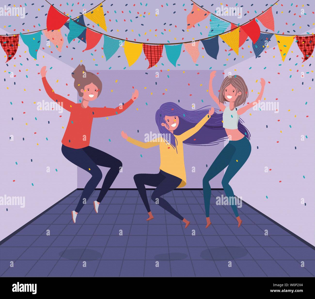Ladies at party cartoon hi-res stock photography and images - Alamy