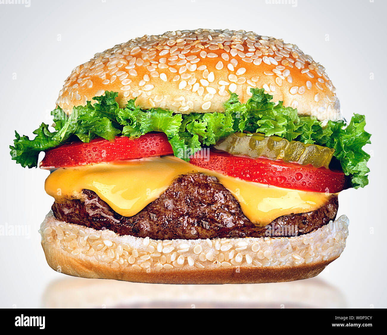 Cheese burger hamburger Stock Photo - Alamy
