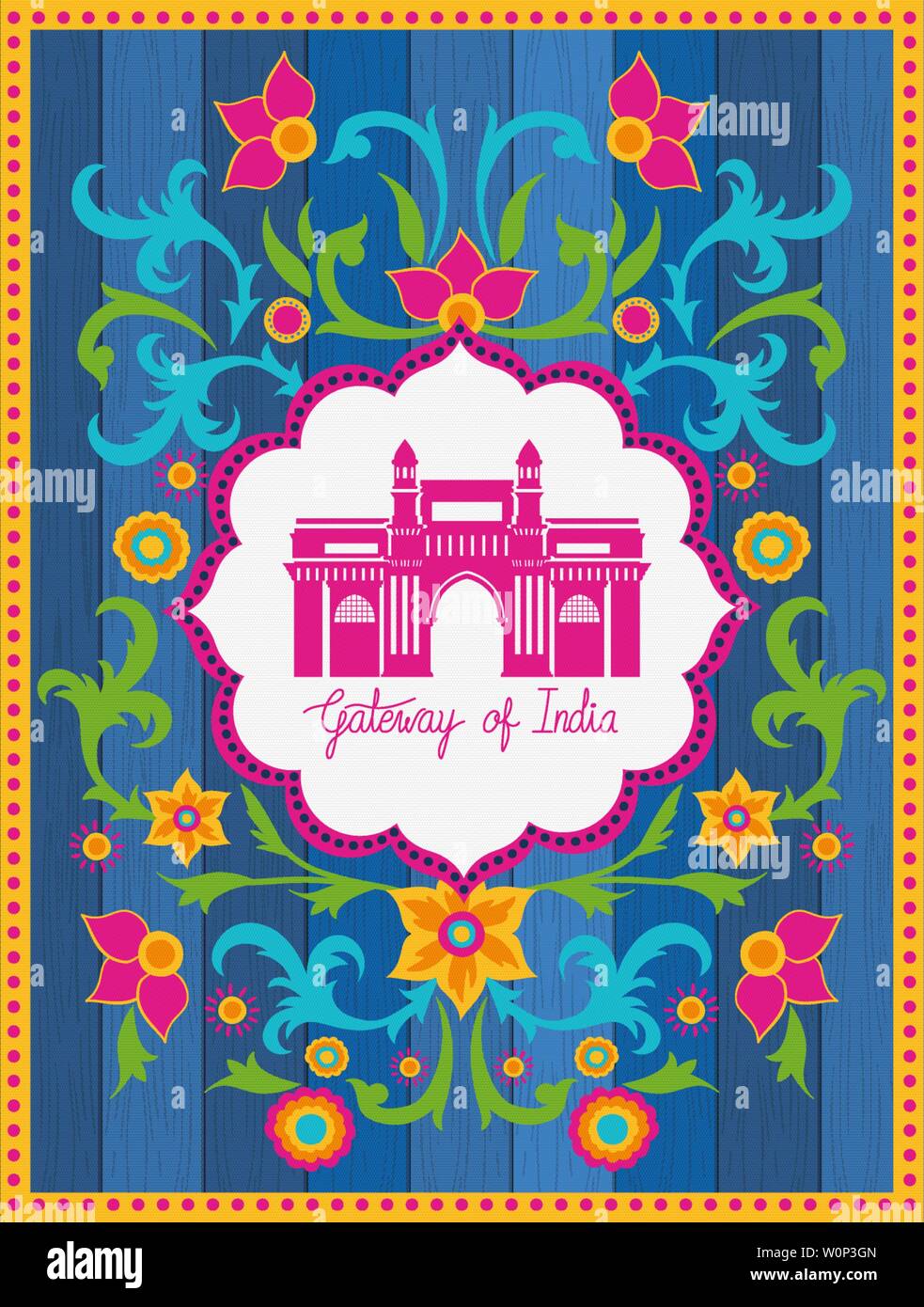 indian gate temple with floral background Stock Vector Image & Art - Alamy
