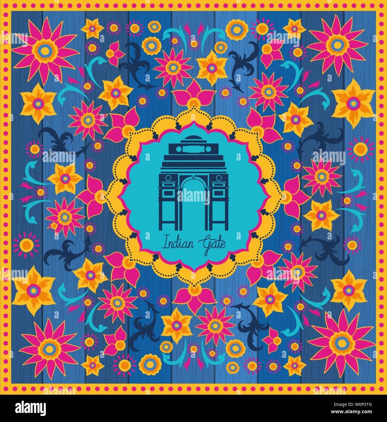 indian gate temple with floral background Stock Vector Image & Art - Alamy