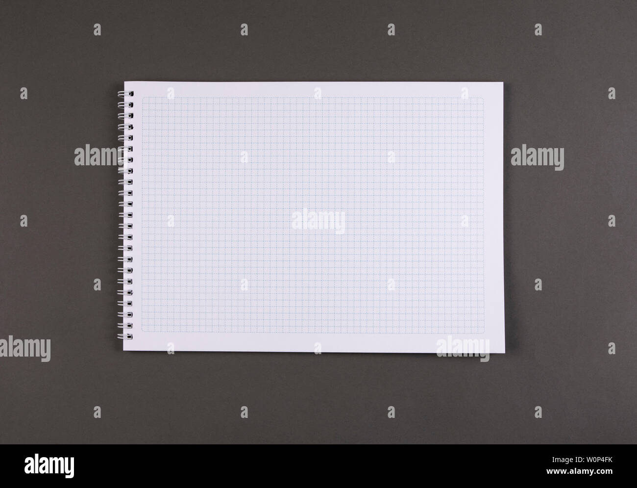 Top view image of open notebook with blank pages Stock Photo - Alamy