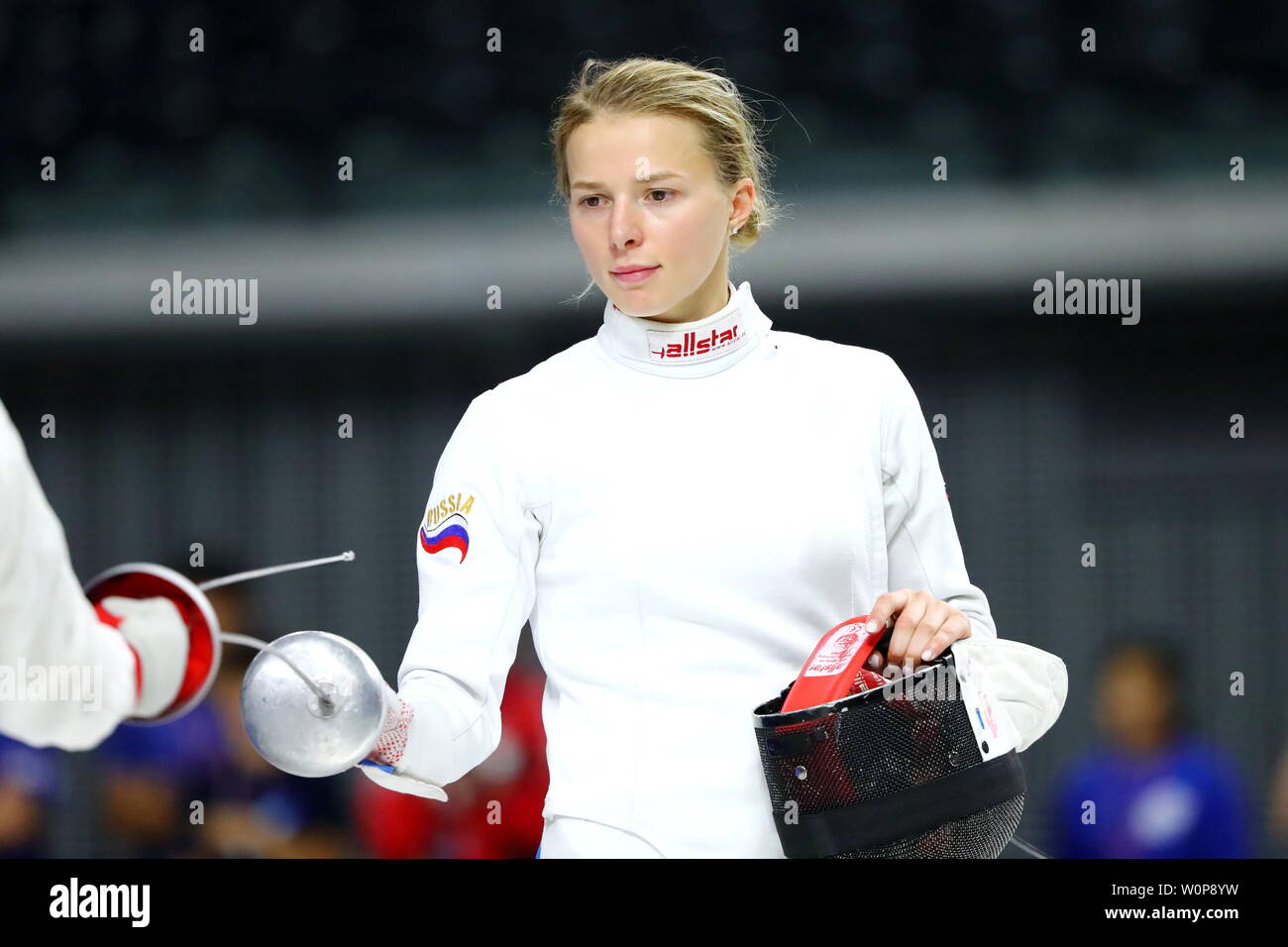 Tokyo, Japan. 27th June, 2019. Uliana Batashova (RUS) Modern Pentathlon ...