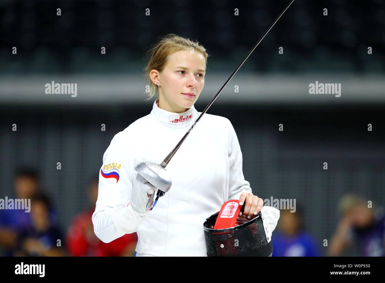 Tokyo, Japan. 27th June, 2019. Uliana Batashova (RUS) Modern Pentathlon ...