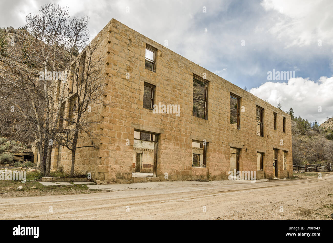 Last sandstone building in a Utah ghost town that grew from coal mining ...