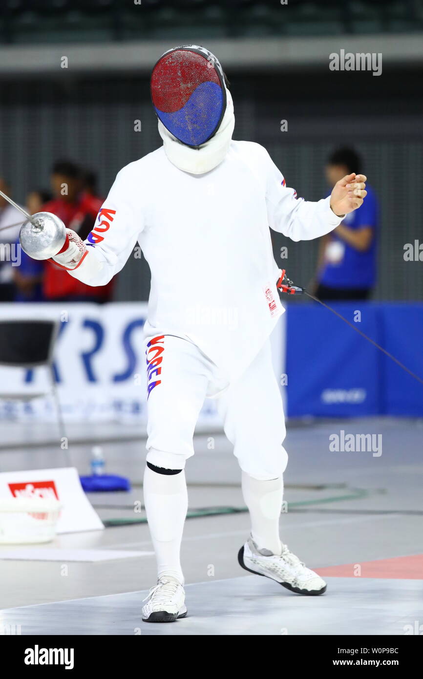 Tokyo, Japan. 27th June, 2019. Woongtae Jun (KOR) Modern Pentathlon ...