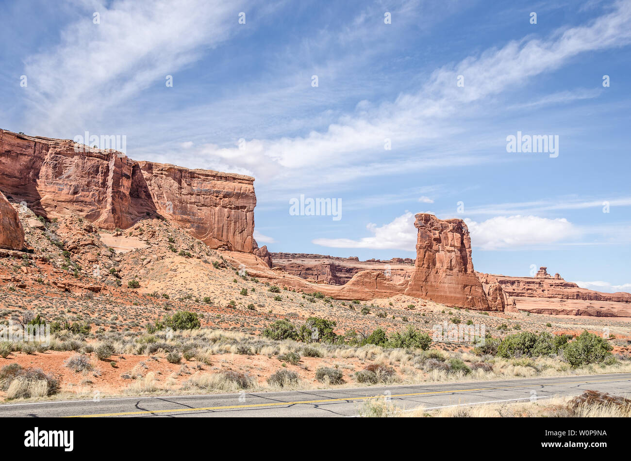 Sheep Rock is on the right and sits closest to the road in this photo ...