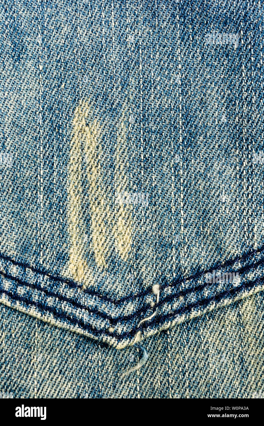 clothing items blue washed faded jeans cotton fabric texture with seams ...