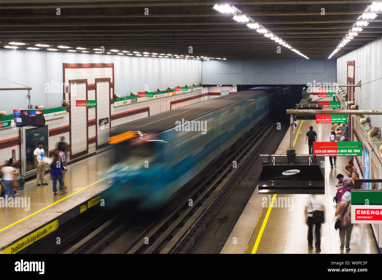 SANTIAGO, CHILE - FEBRUARY 2017: Long exposure shot of an old NS74 ...