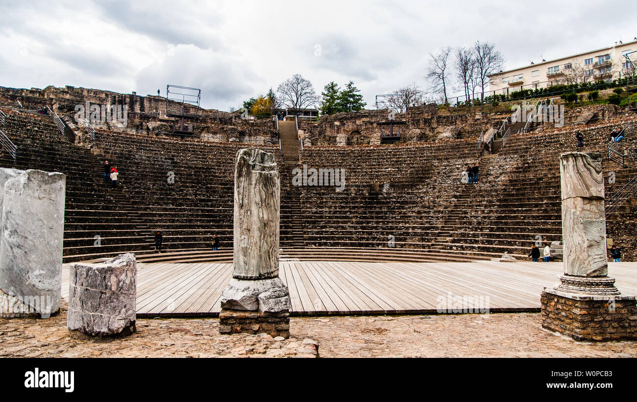 Amphitheater of the Three Gauls in Lyon France Stock Photo - Alamy