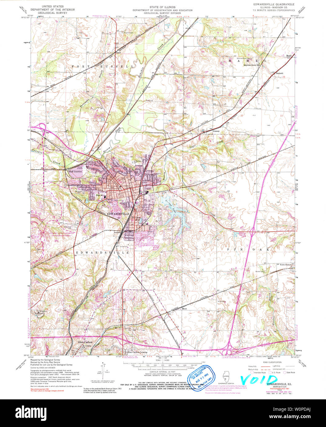 Edwardsville map hi-res stock photography and images - Alamy