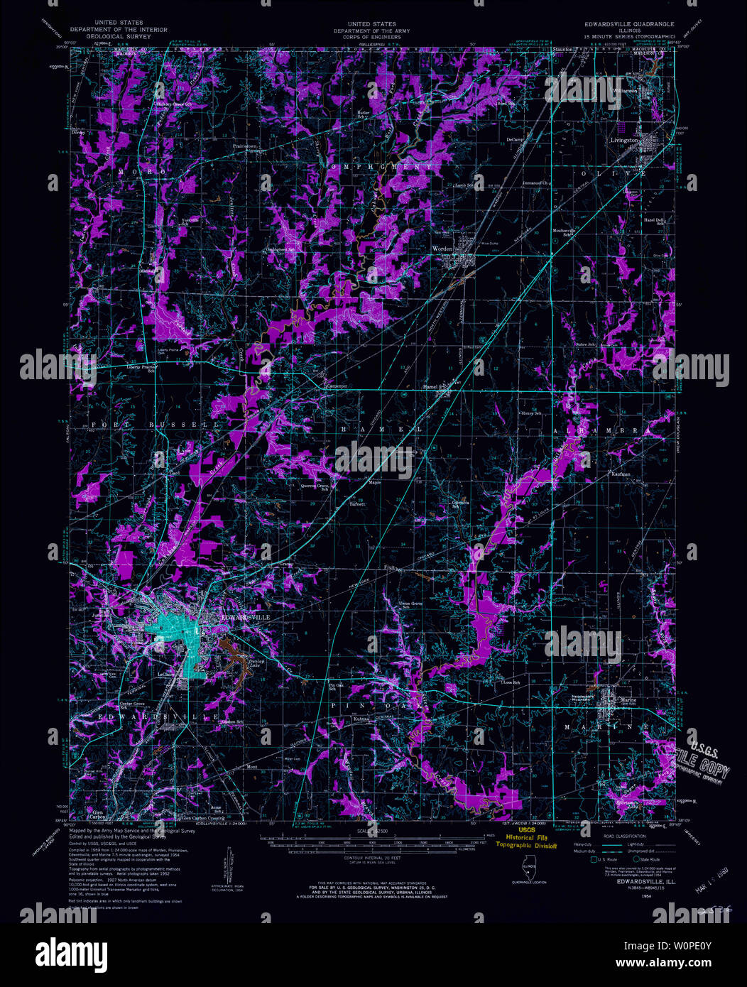 Map of edwardsville hi-res stock photography and images - Alamy