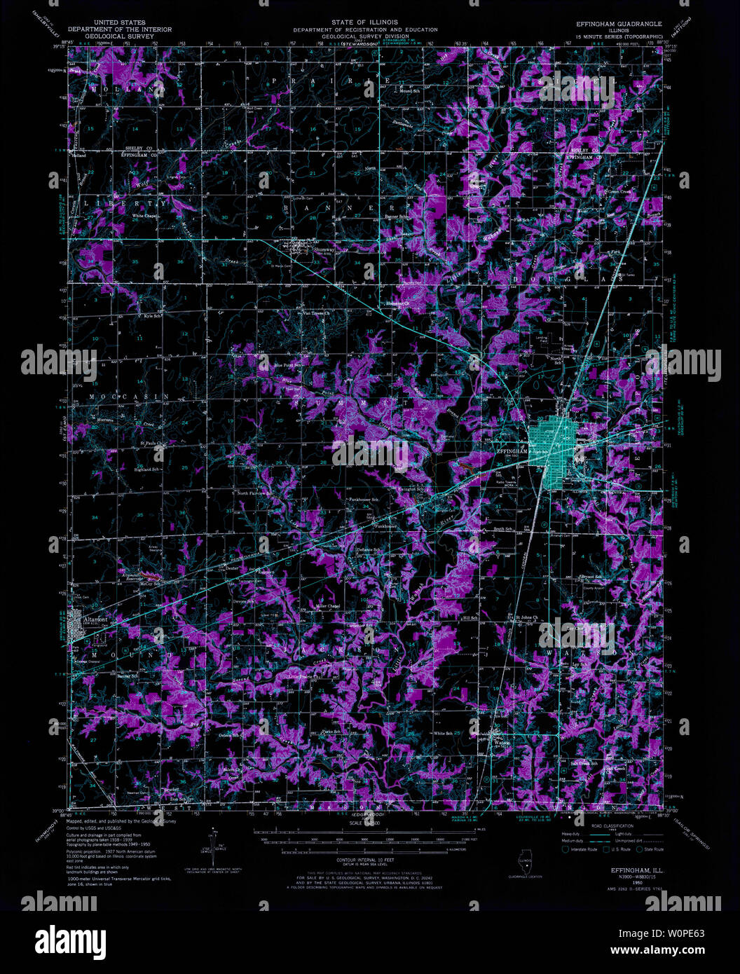 Map of effingham hi-res stock photography and images - Alamy