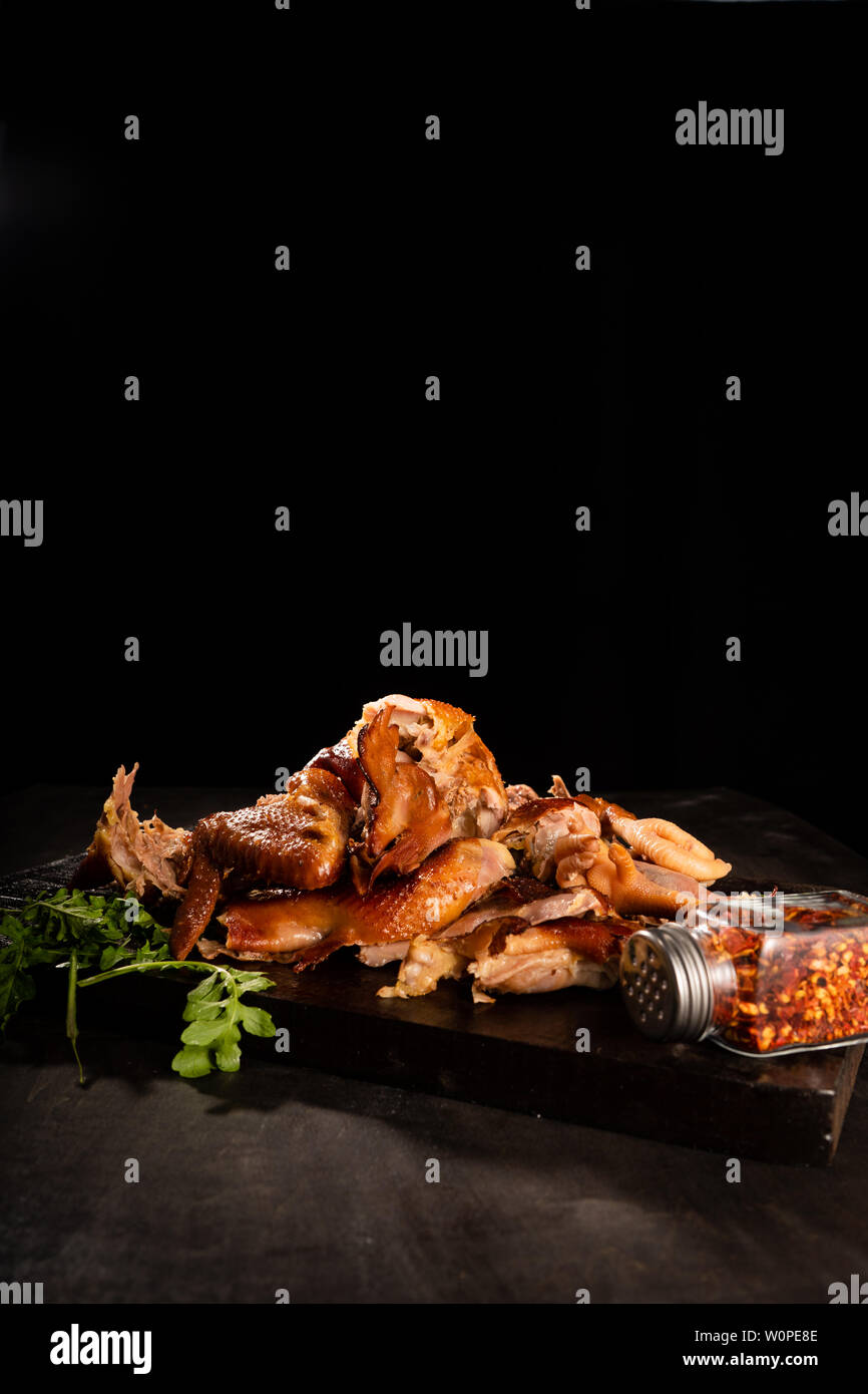 Hand torn chicken hi-res stock photography and images - Alamy