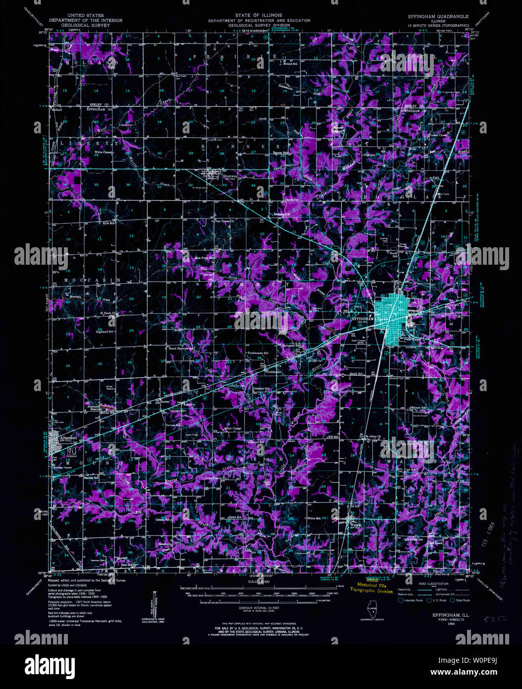 Map of effingham hi-res stock photography and images - Alamy