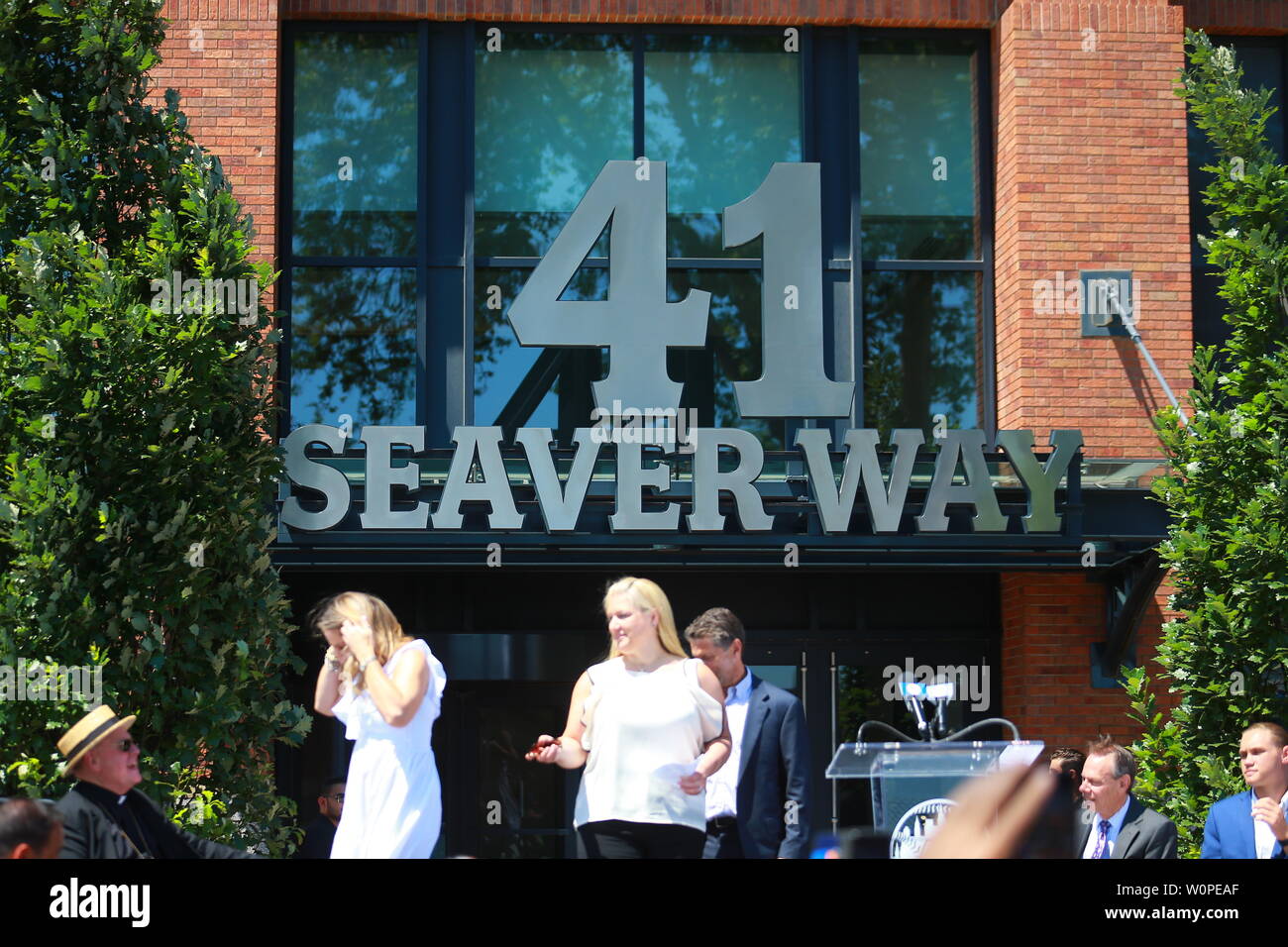 NEW YORK, NEW YORK - JUNE 27: The new address of Citi Field in honor of ...