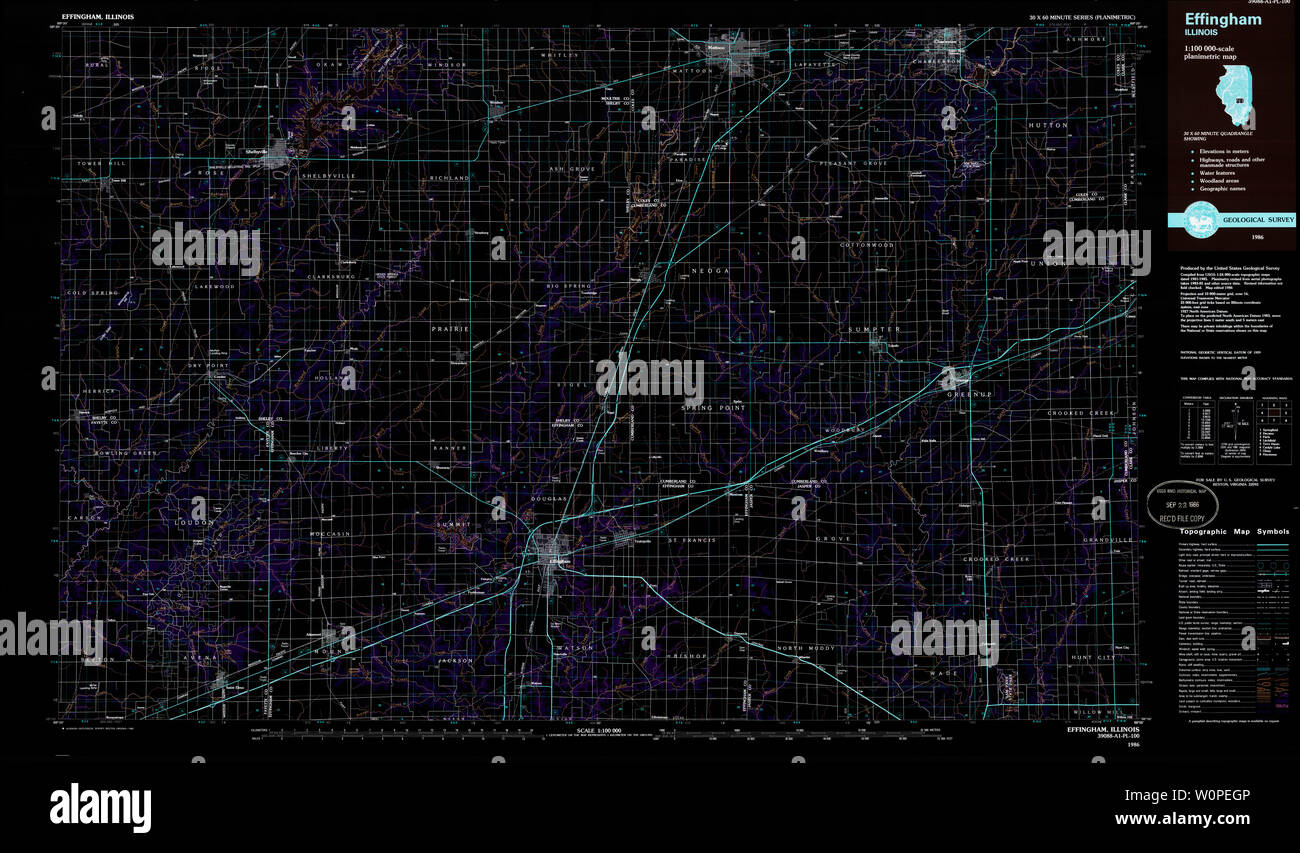 Map of effingham hi-res stock photography and images - Alamy
