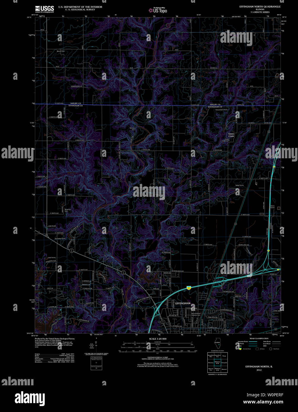 Map of effingham hi-res stock photography and images - Alamy