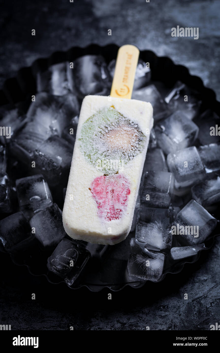 Fruit milk, popsic Stock Photo - Alamy