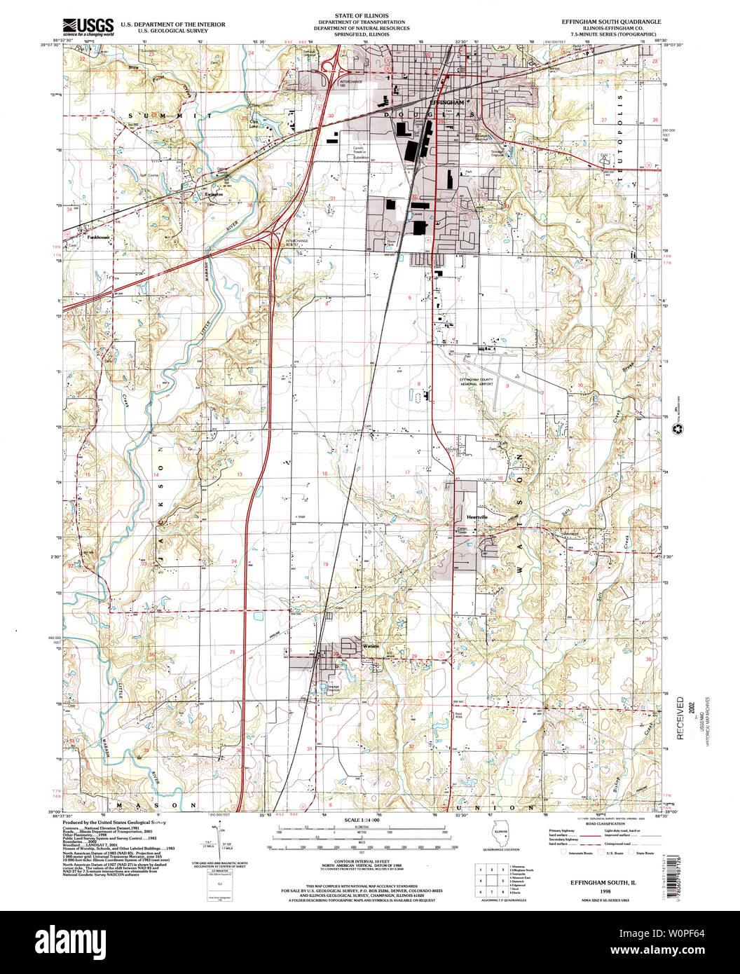 Map of effingham hi-res stock photography and images - Alamy