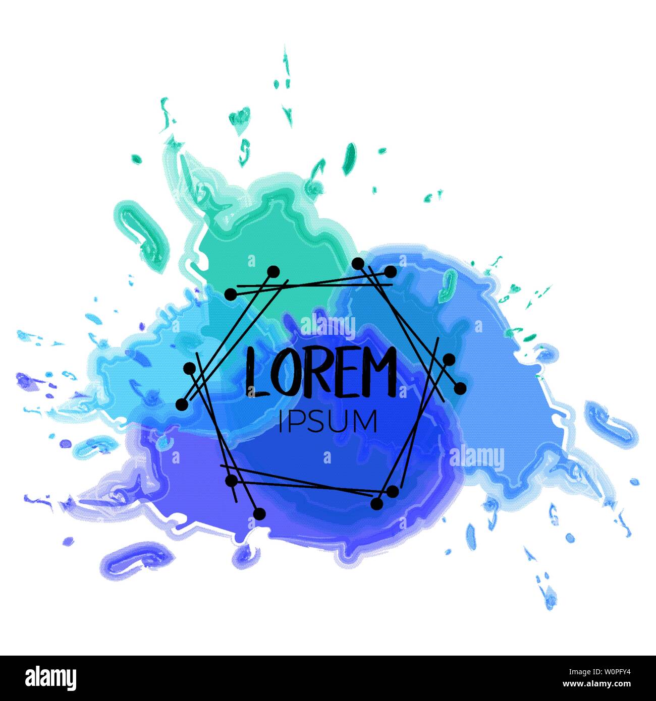 Retro watercolor frame with lorem ipsum text - Vector Stock Vector ...