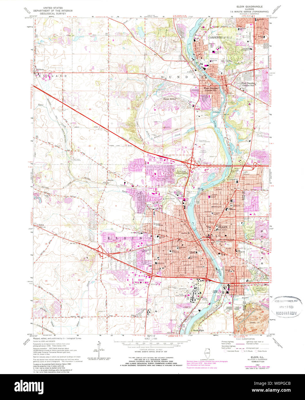 Elgin illinois map Cut Out Stock Images & Pictures - Alamy