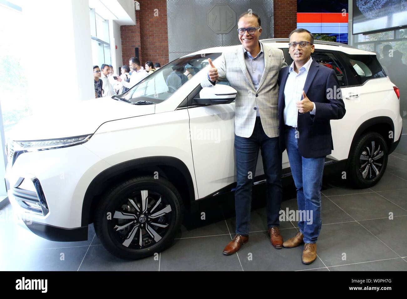 Gurugram, India. 27th June, 2019. Rajeev Chaba,(L) President & MD, MG ...