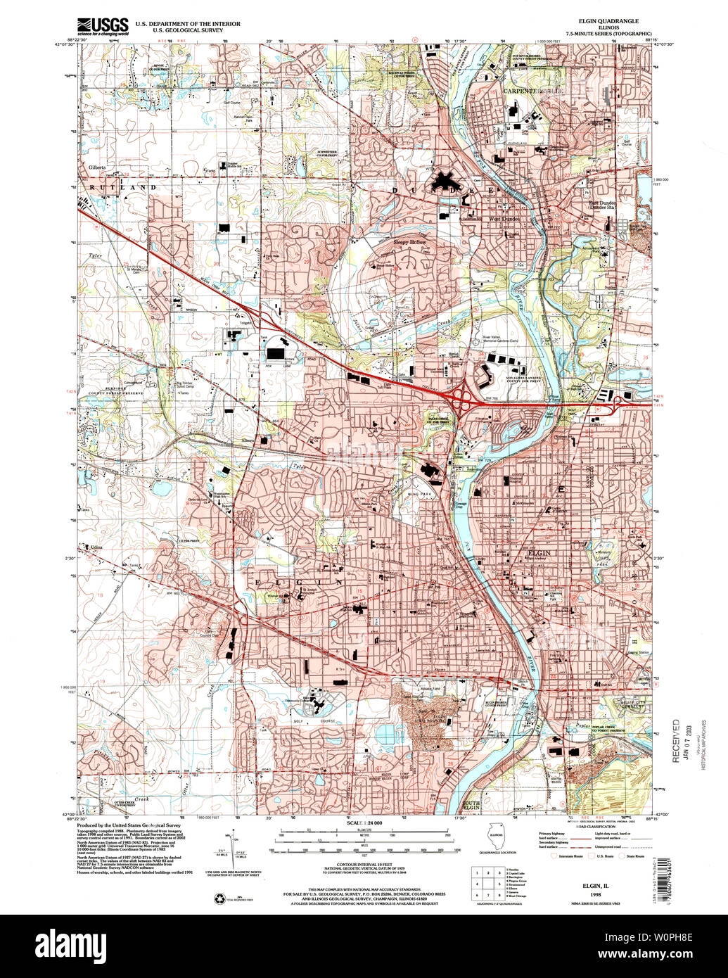 Elgin illinois map Cut Out Stock Images & Pictures - Alamy